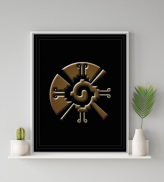 Hunab Ku Wall Art 18x24 Inch Poster Brown on Black Sacred | Etsy