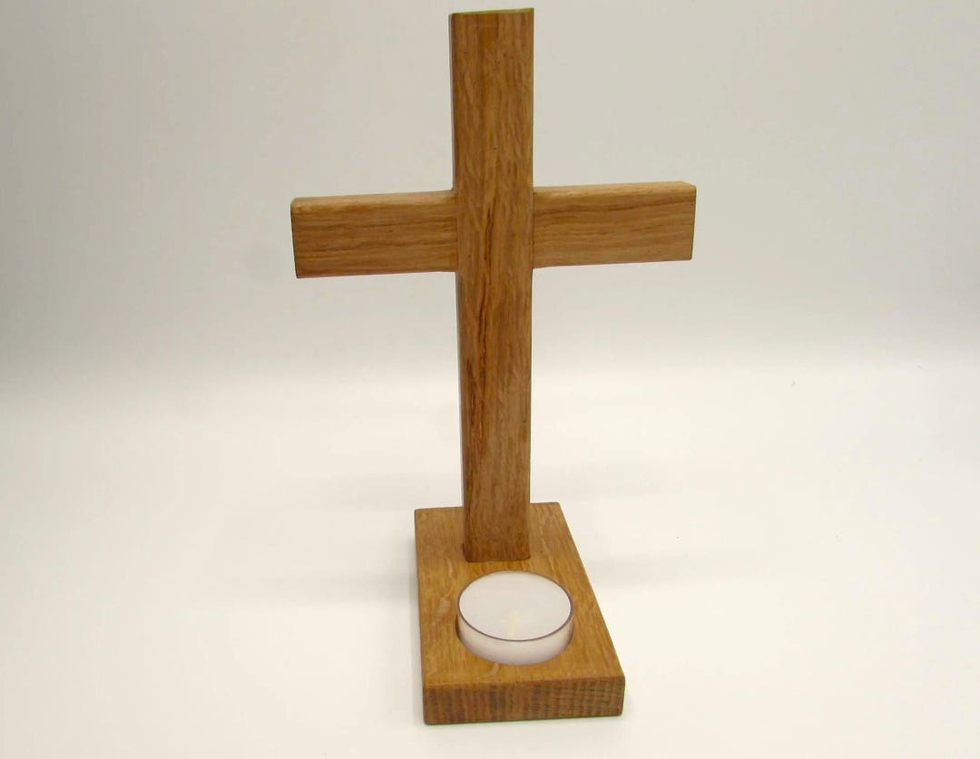 Christian Cross/candle Holder Table Top Size 200mm High - Etsy
