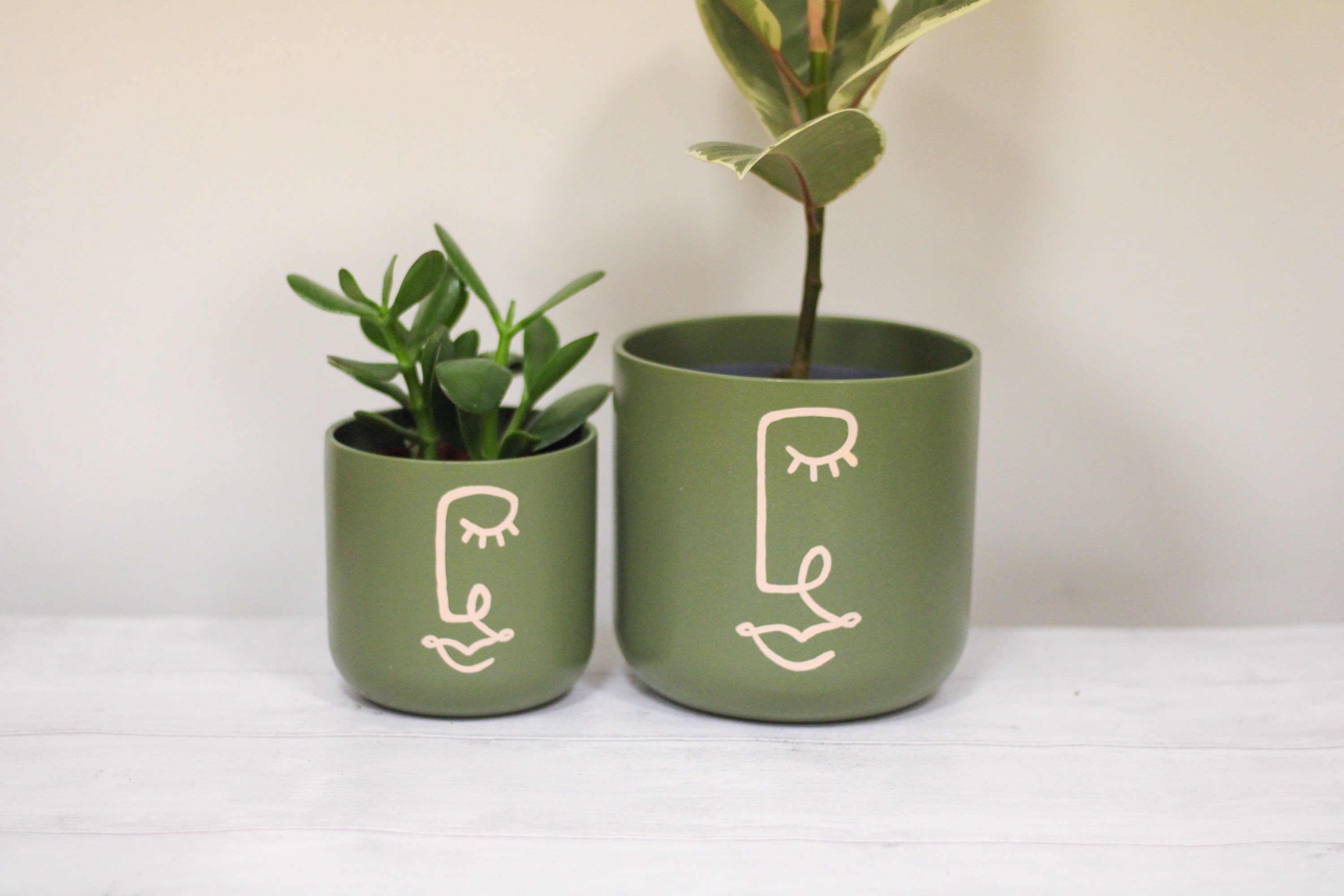 Hand Painted Ceramic Planter | Etsy