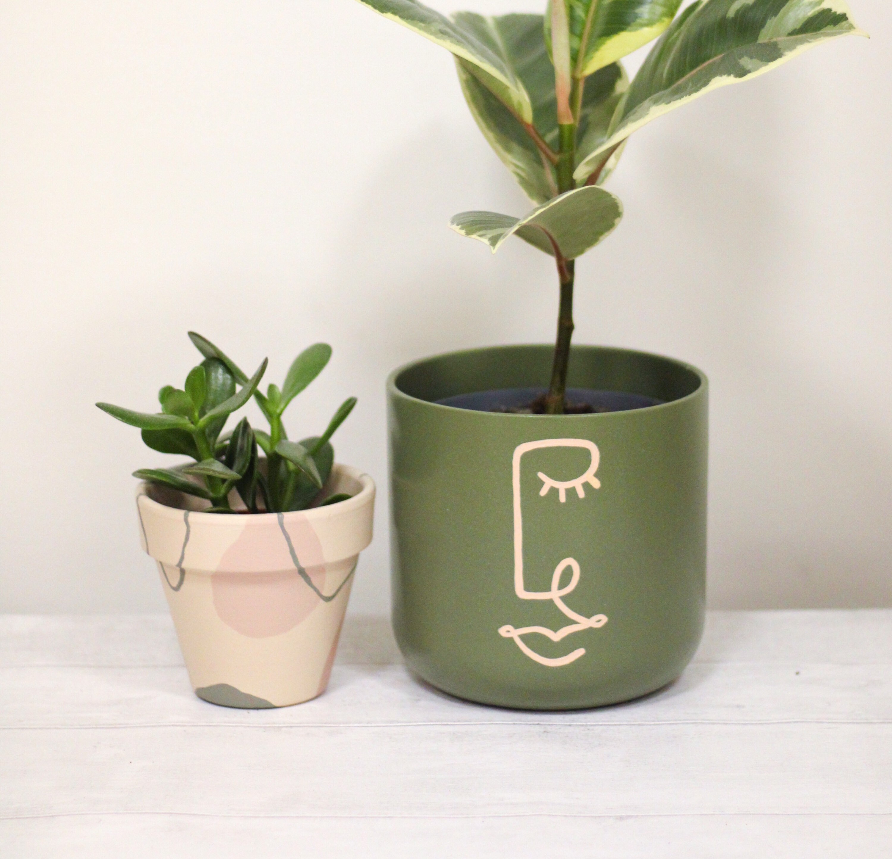 Hand Painted Ceramic Planter | Etsy