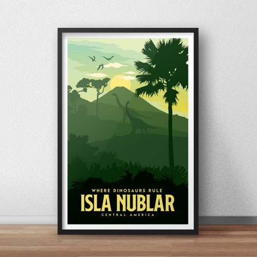 Jurassic Park Map Poster Isla Nublar Map Print Lost World - Etsy