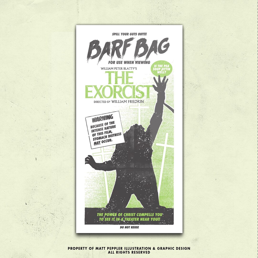 The Exorcist Barf Bag | Horror Movie Novelty Gift - Etsy