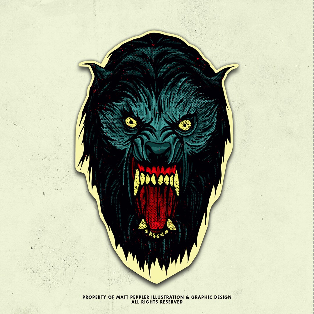 American Werewolf in London Sticker | Horror Vinyl Sticker | Werewolf ...