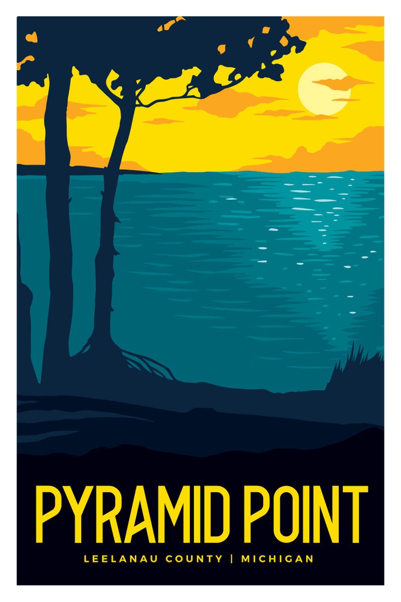 Pyramid Point Travel Poster | Etsy