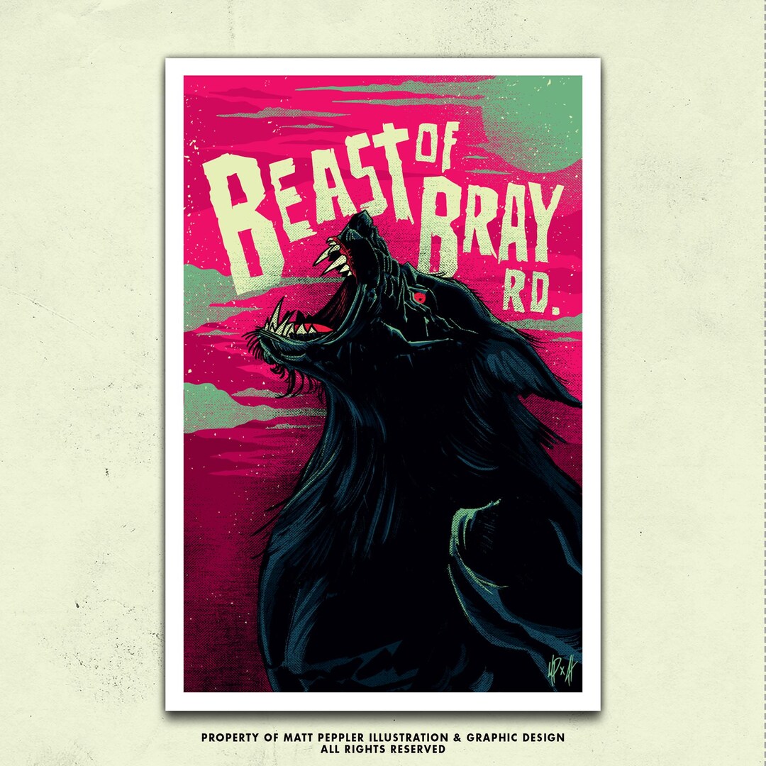 Beast of Bray Road Cryptid Poster: Vintage Wisconsin Werewolf Art Print ...