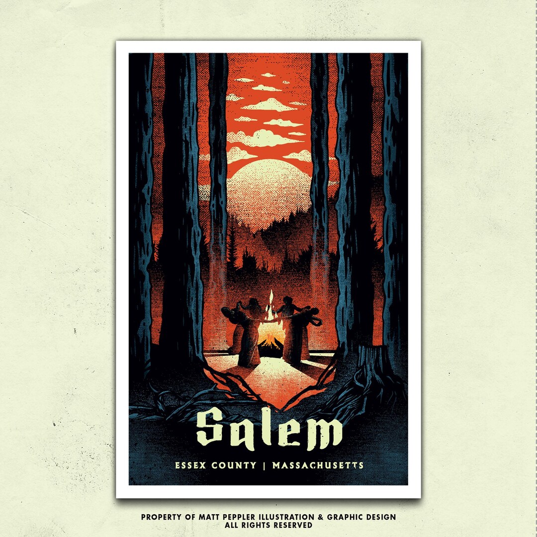 Salem Travel Poster – Witch Craft Wall Art – Vintage Horror-inspired ...