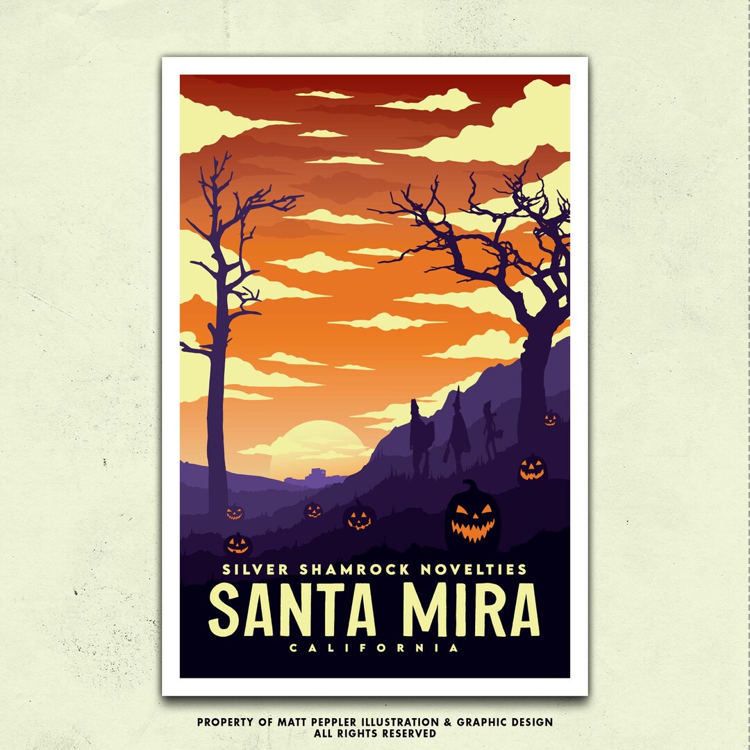 Santa Mira Travel Poster – Retro Horror Movie Wall Art – Halloween III ...