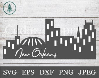 New Orleans NOLA Skyline Cutting Files SVG & PNG - Etsy