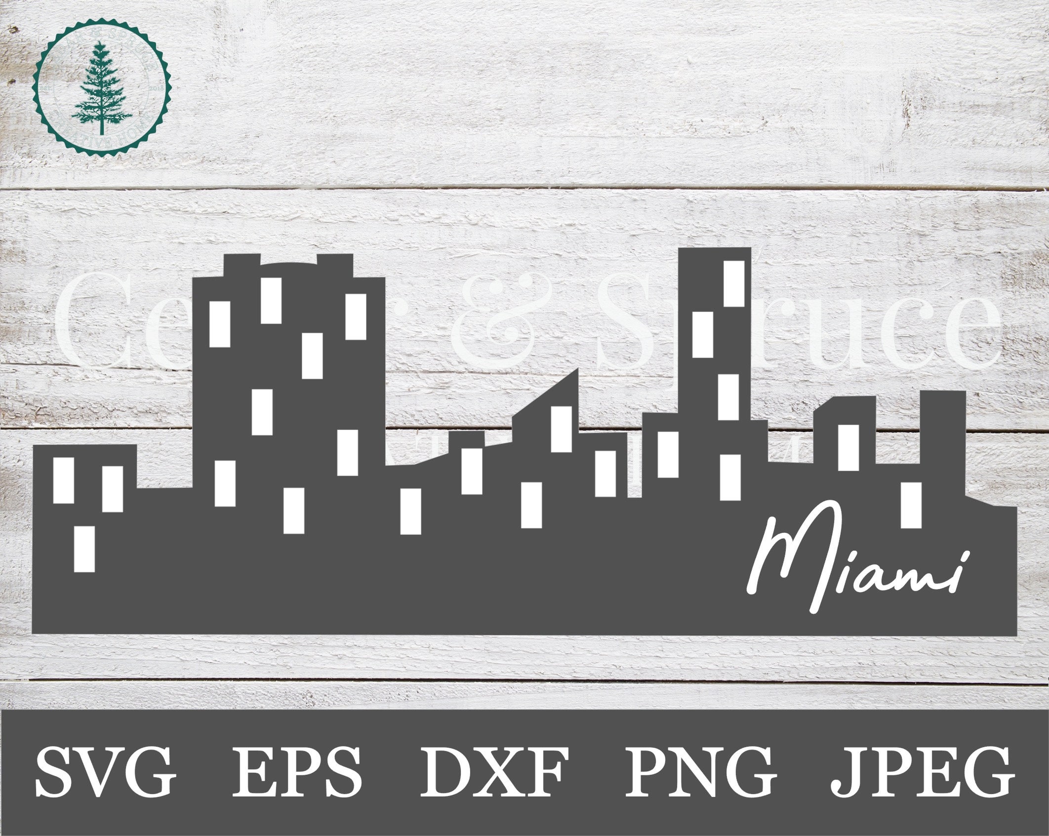 Miami Skyline SVG - Etsy