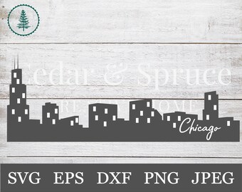 Chicago Skyline SVG Bundle - Etsy