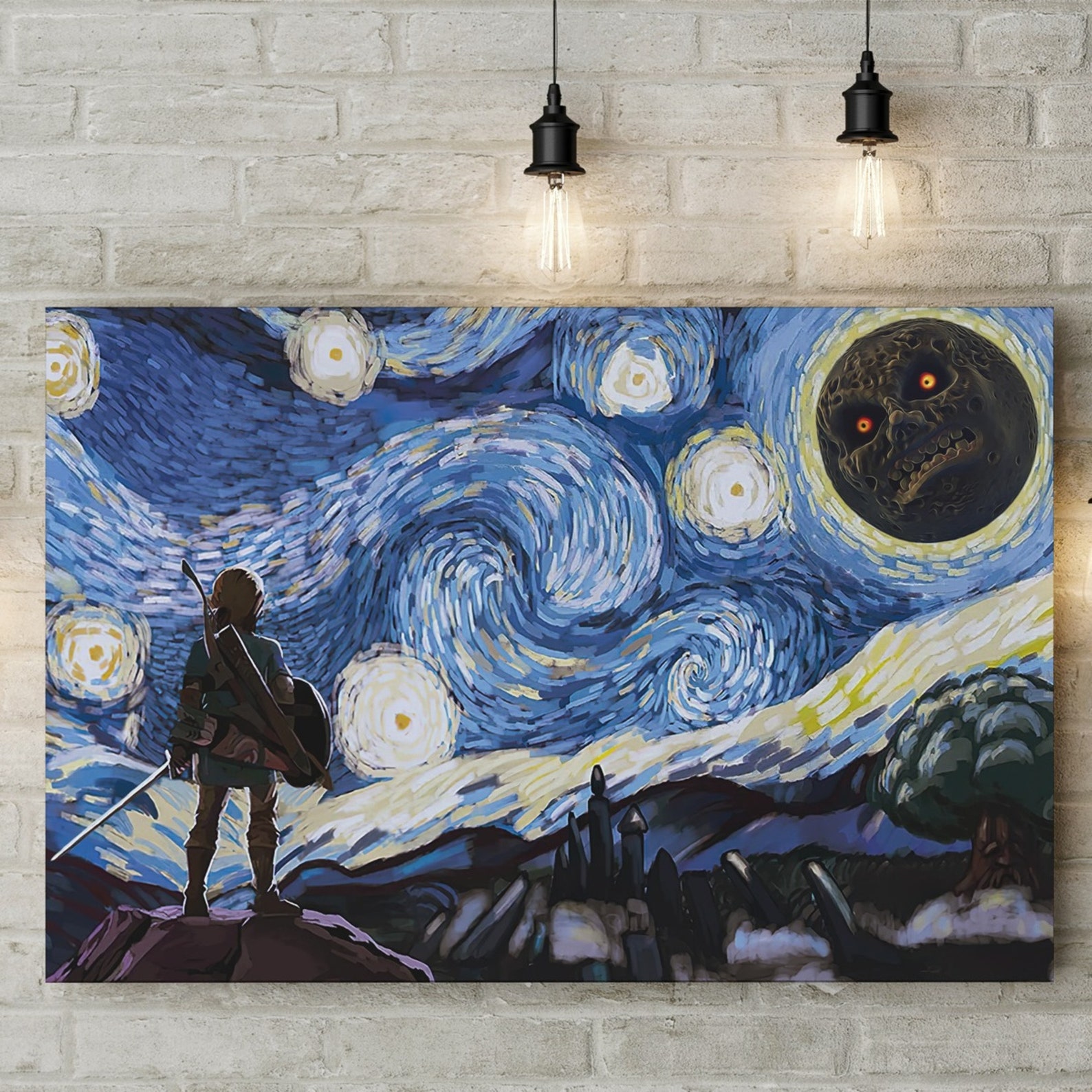 Legend Of Zelda Starry Night Poster Starry Night Wall Art | Etsy