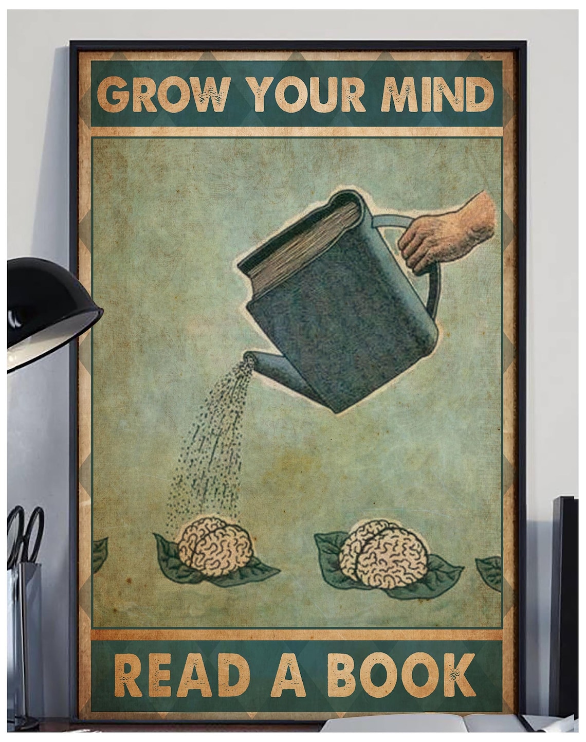 Grow Your Mind Read A Book Poster Book Poster Book Lover | Etsy
