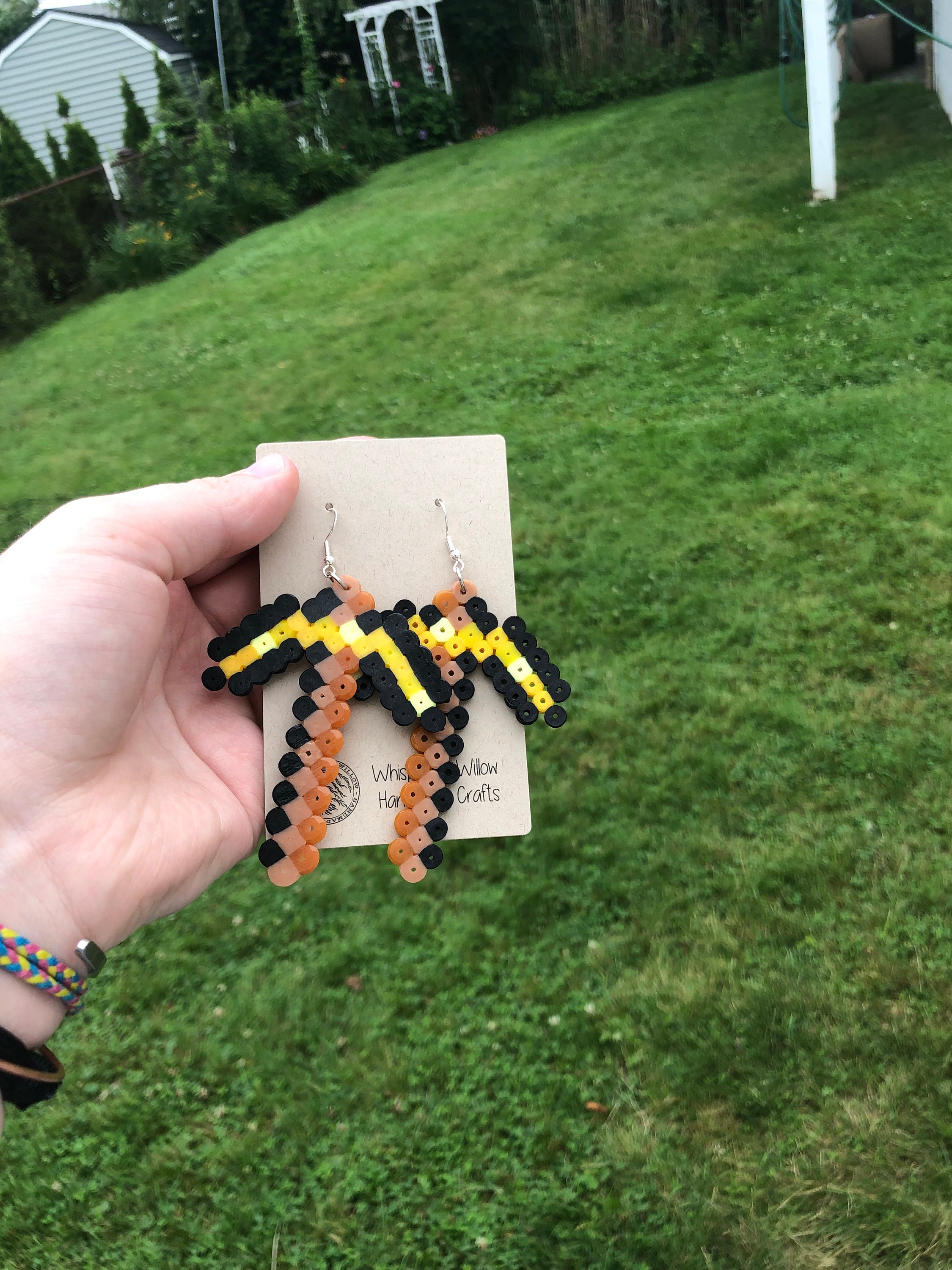 Minecraft Pickaxe Perler Bead Earrings - Etsy