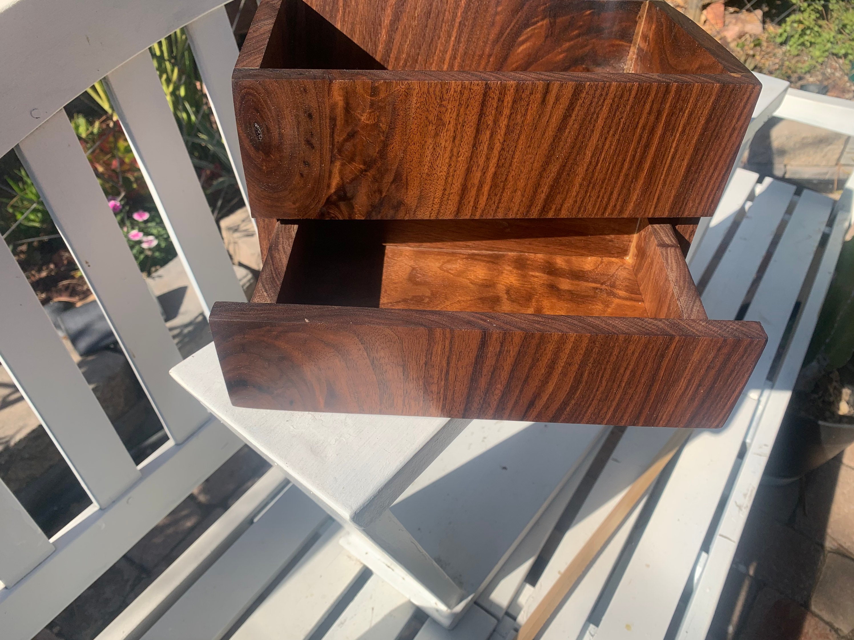 Walnut Catch All/box With Drawer/ Catch All With Drawer - Etsy New Zealand