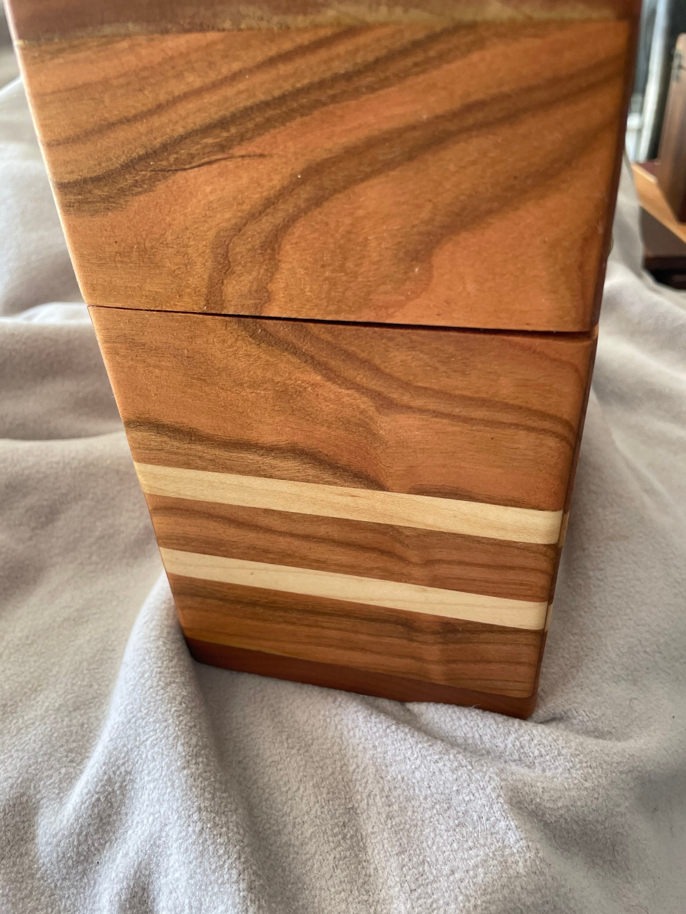 Cherry Wood and Maple Stripes Box/keepsake Box/jewelry Box Handmade - Etsy