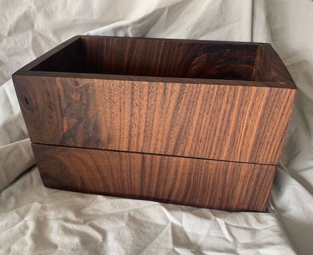 Walnut Catch All/box With Drawer/ Catch All With Drawer - Etsy New Zealand