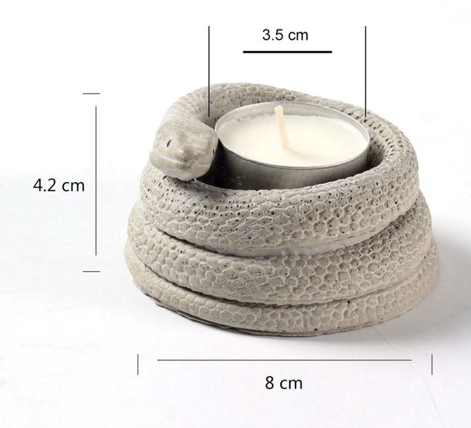 3D Concrete Candlestick snake silicone mold candle plaster | Etsy
