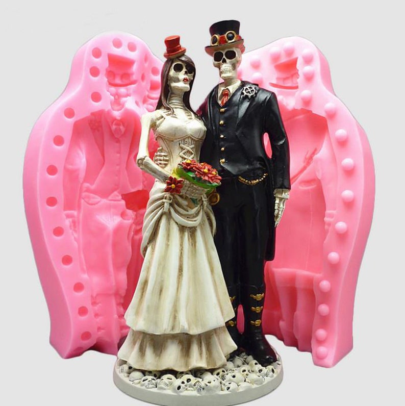3D Groom and Bride Skull Silicone Mold Candle Plaster - Etsy