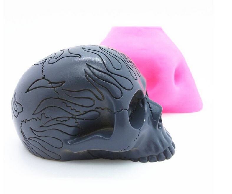 3D Fire Skull Silicone Mold Candle Plaster Silicone Mold - Etsy