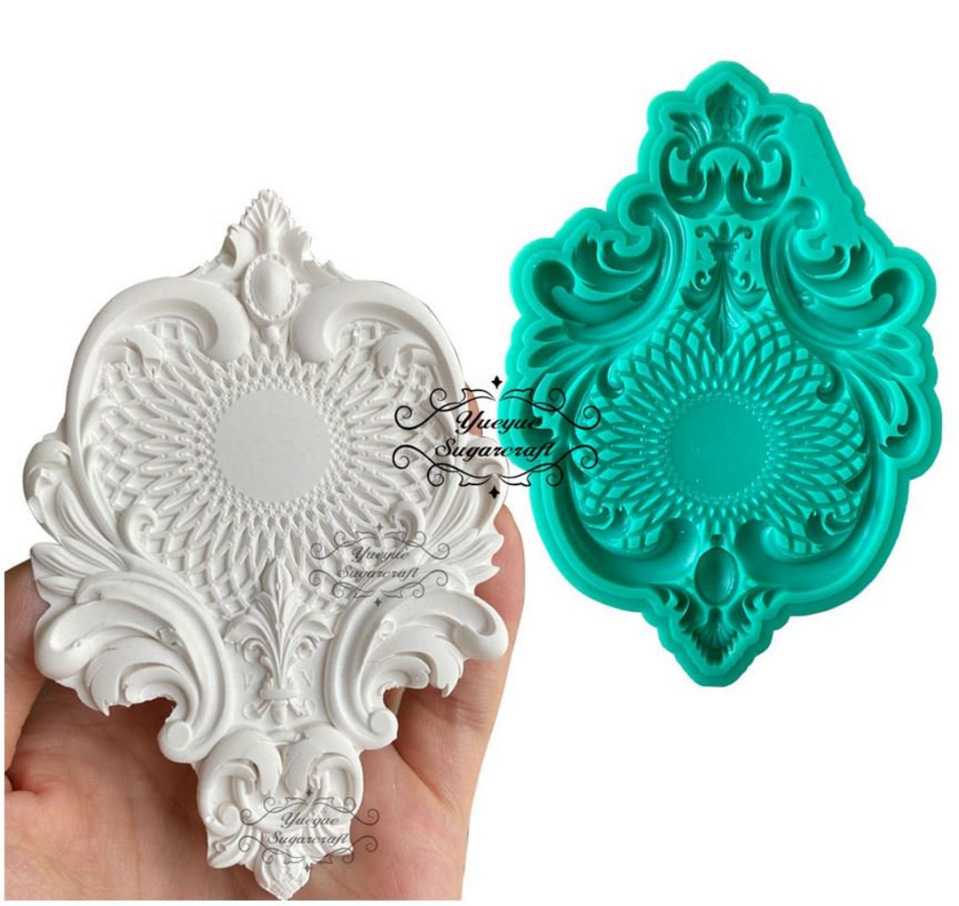 Flower Frame Decorative Silicone Mold, Plaster Silicone Mold, Cake Mold ...
