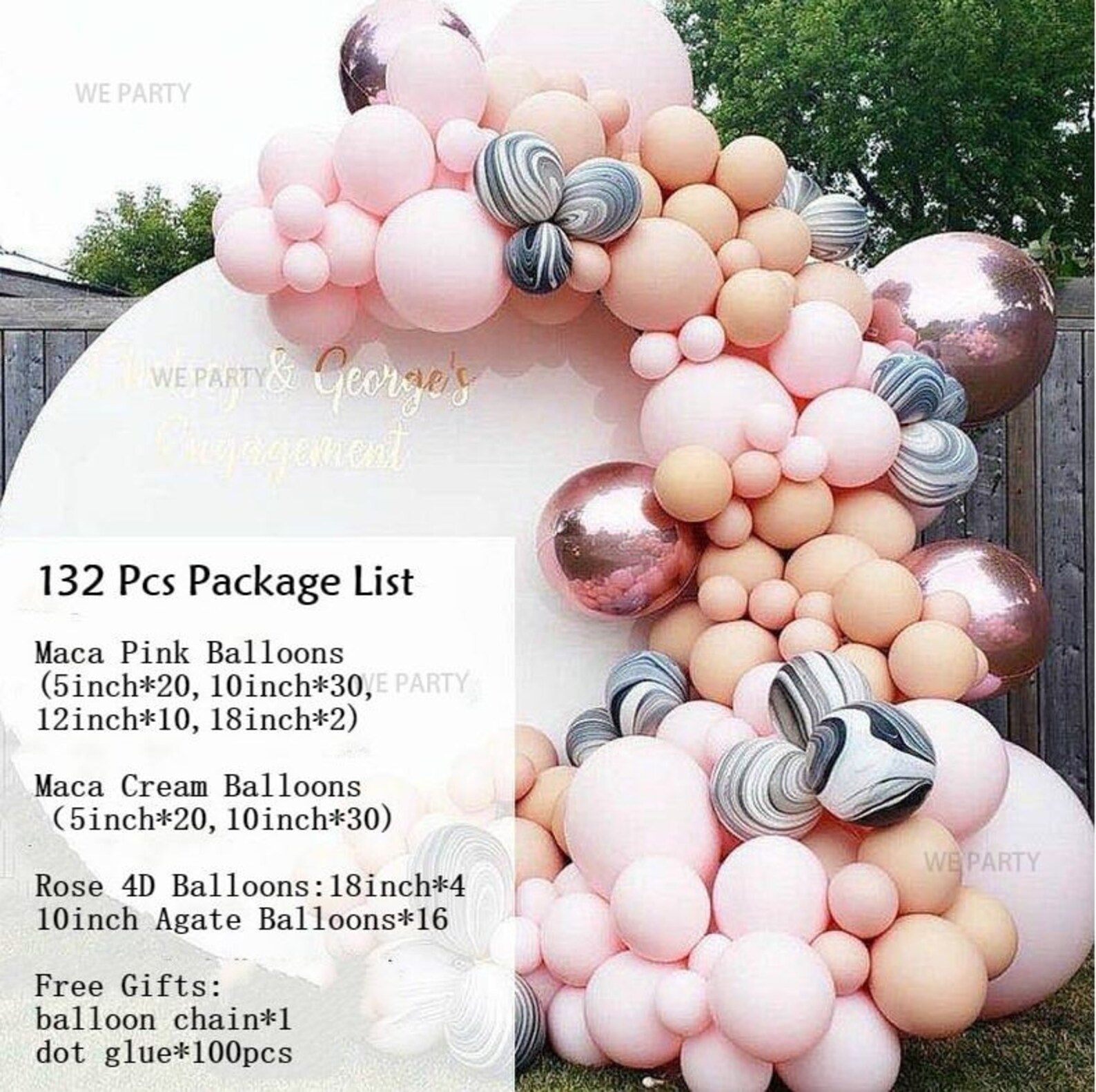 132Pcs Agate Pink Cream Balloons Garland Arch Kit for Baby | Etsy