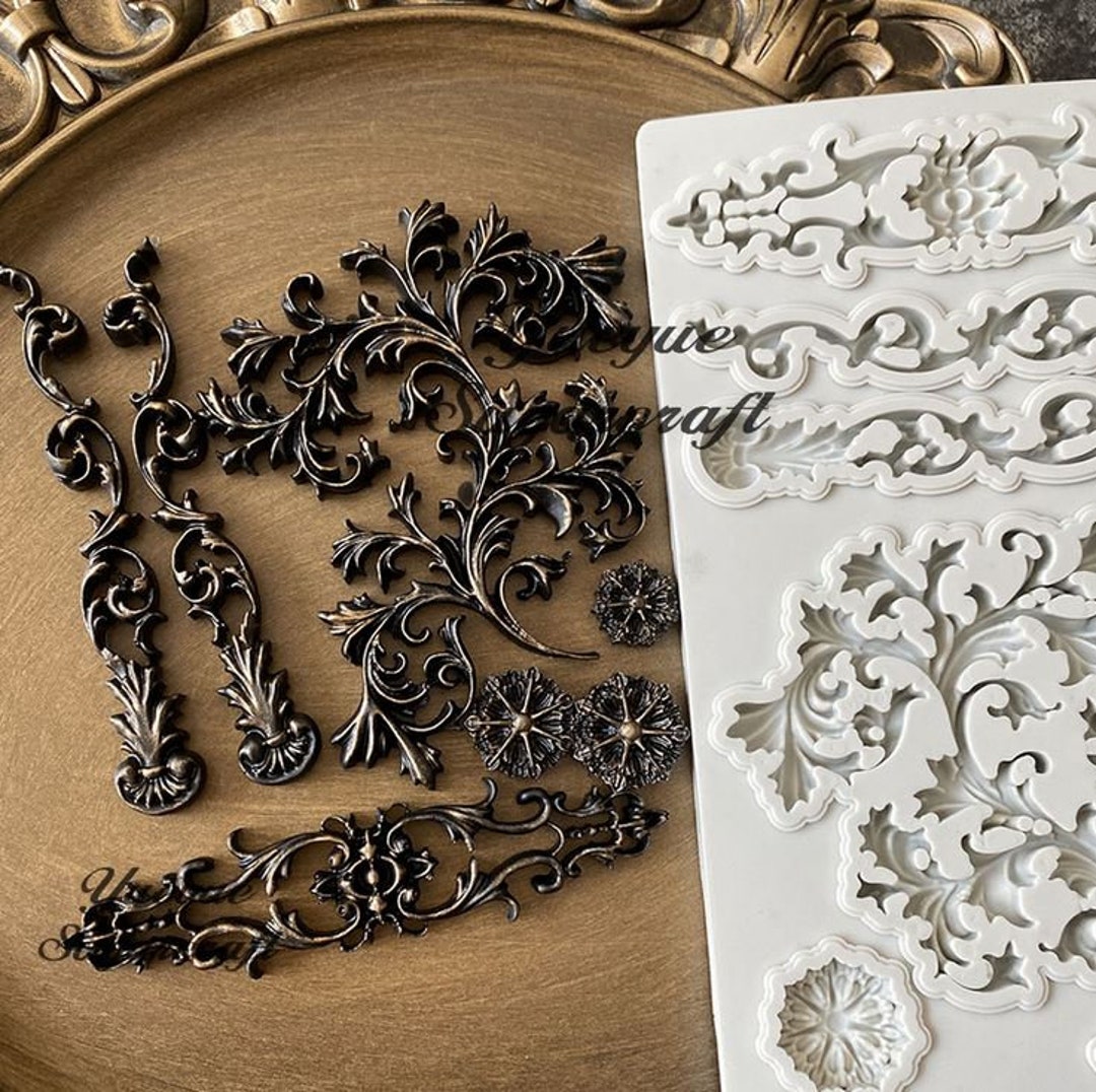 Leaf Decorative Silicone Mold, Plaster Silicone Mold, Cake Mold ...