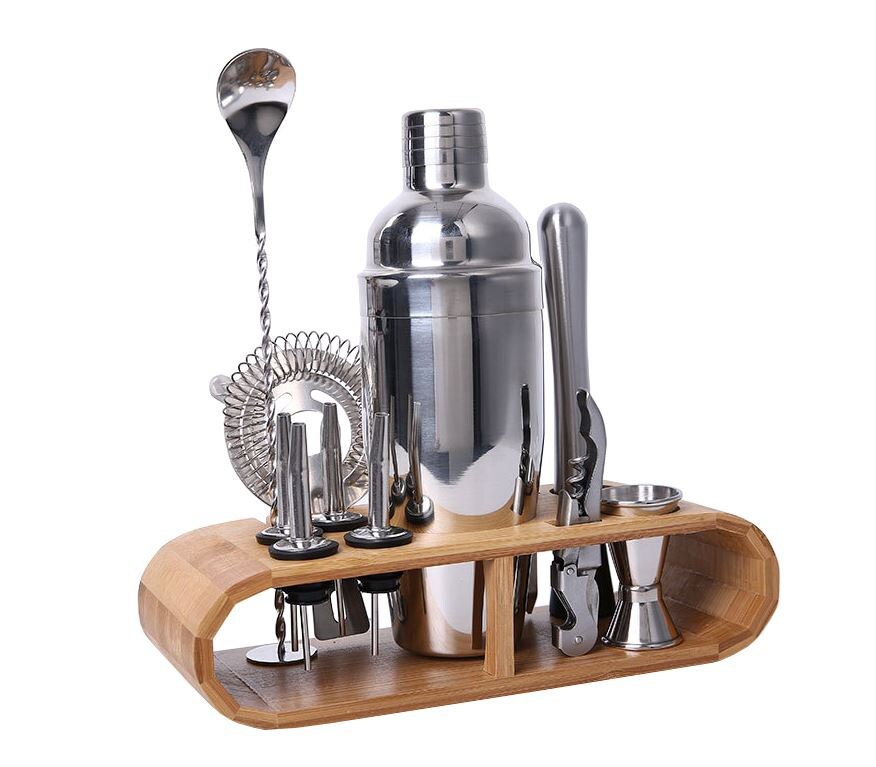 12pcs Bar Tools Set With Bamboo Stand Cocktail Shaker Making | Etsy