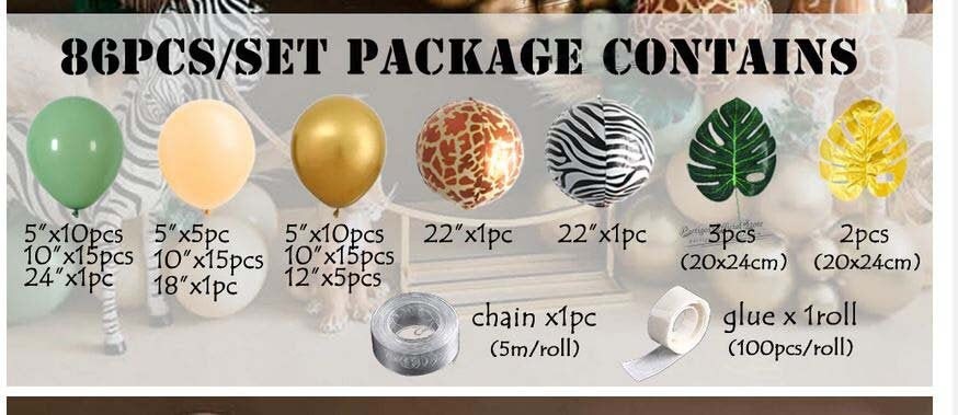 86PCS Bean Green gold Balloons Garland Arch Kit for Baby | Etsy