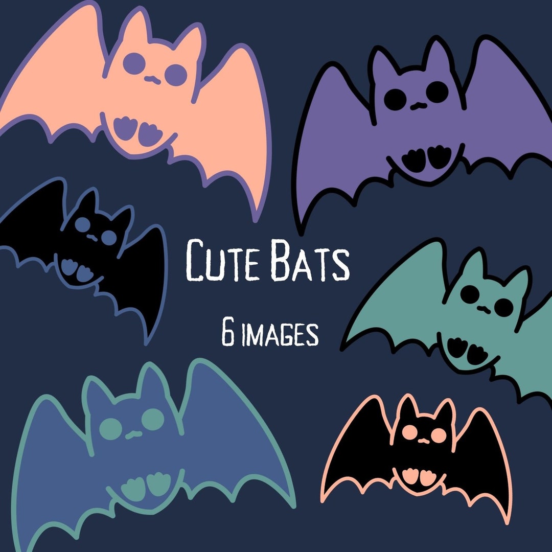 Bats Clipart Halloween Cute witch Spooky Season October - Etsy