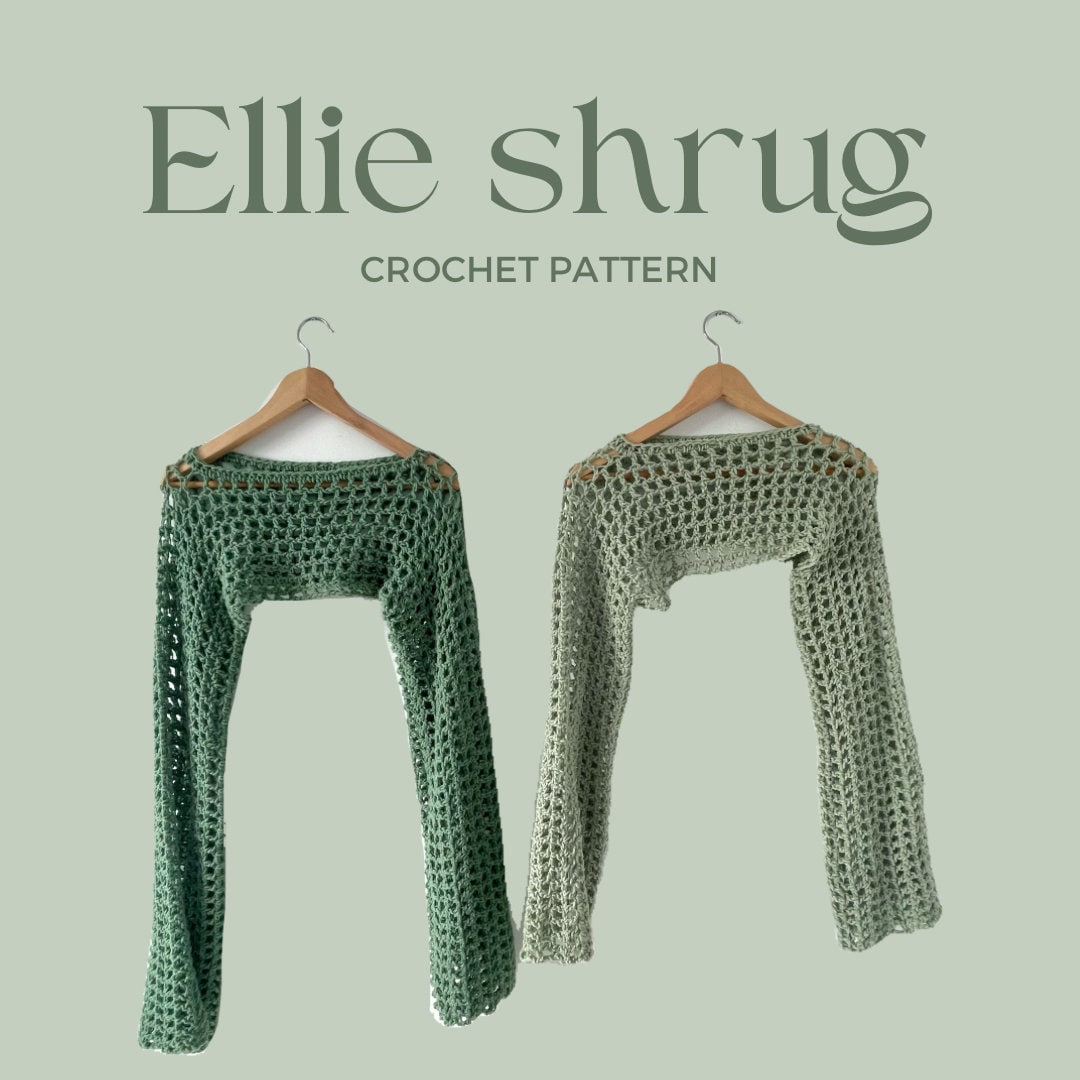 ELLIE shrug pattern crochet sleeves mesh sleeves PDF - Etsy España