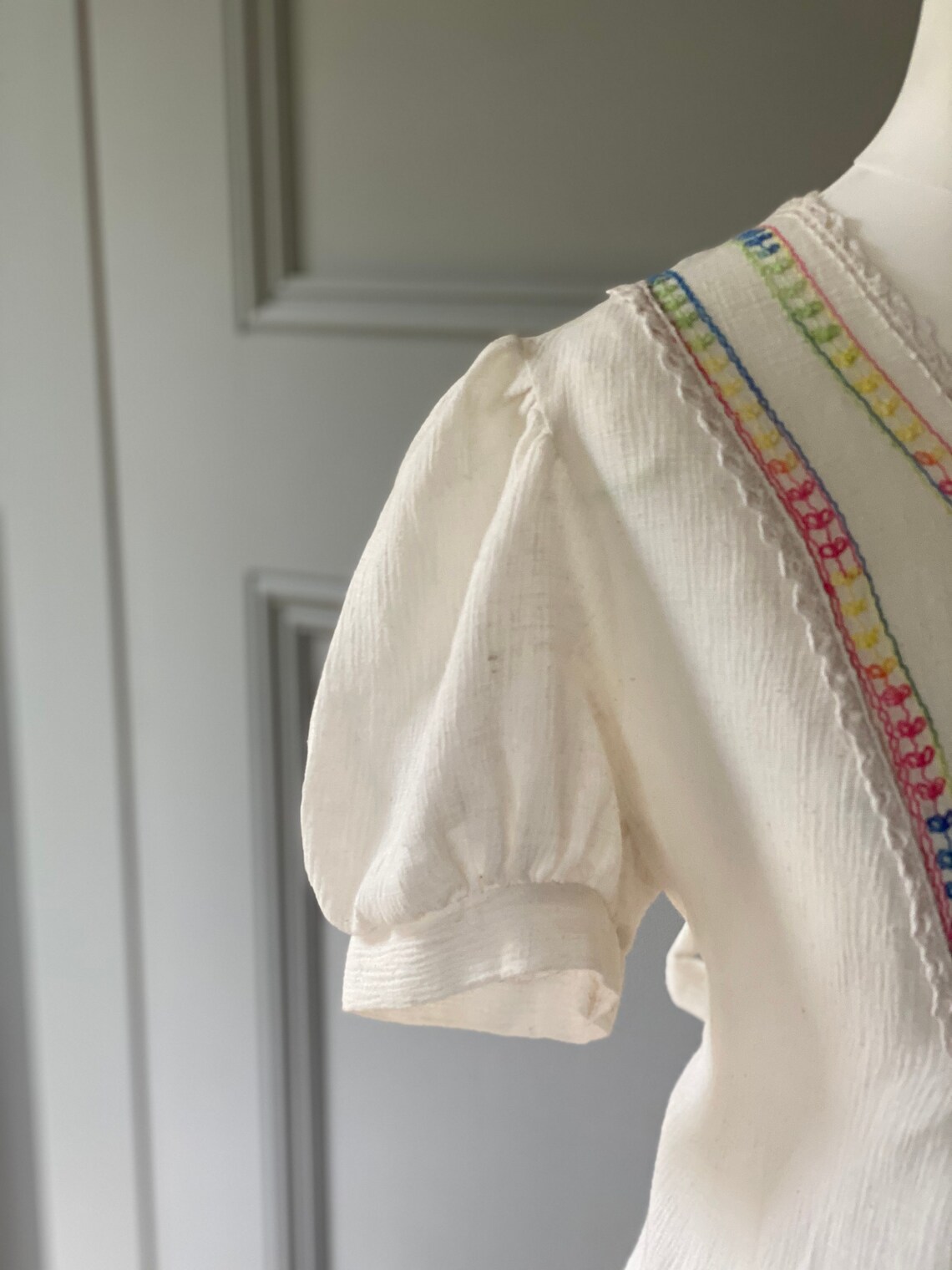 Vintage 70s Embroidered Hungarian Style Cheesecloth Top UK 10-14 - Etsy UK
