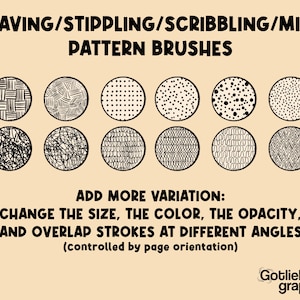 Procreate Crosshatch Brushes: Seamless Pattern & Hatching Brush Set - Etsy