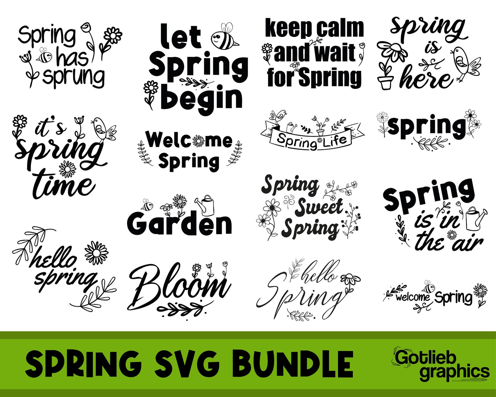 Spring Quotes SVG Bundle, Flower Lover SVG, Wildflower SVG, Nature ...