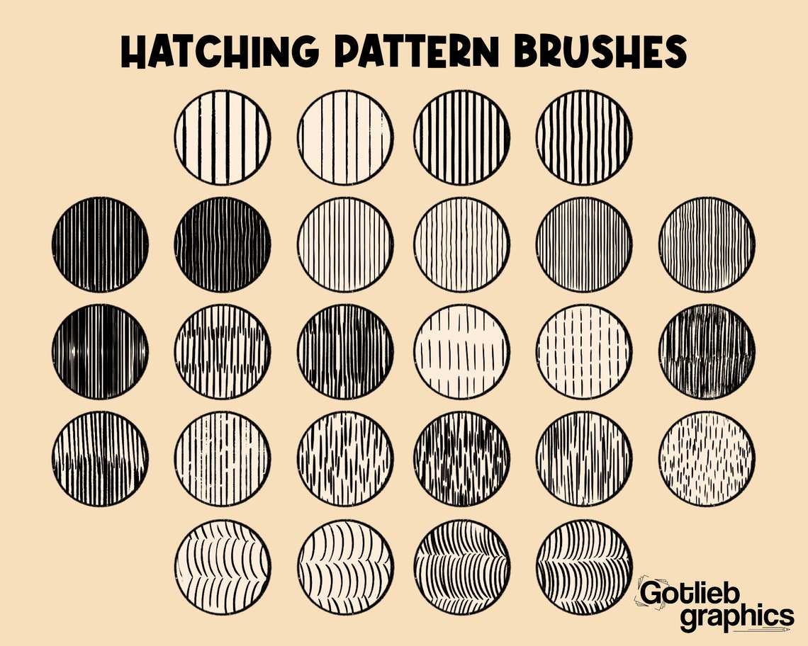 Procreate Crosshatch Brushes: Seamless Pattern & Hatching Brush Set - Etsy
