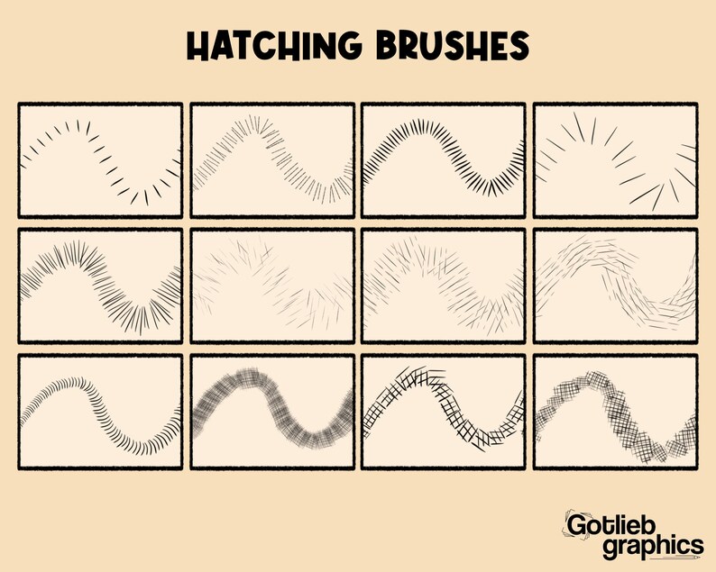 Procreate Crosshatch Brushes: Seamless Pattern & Hatching Brush Set - Etsy