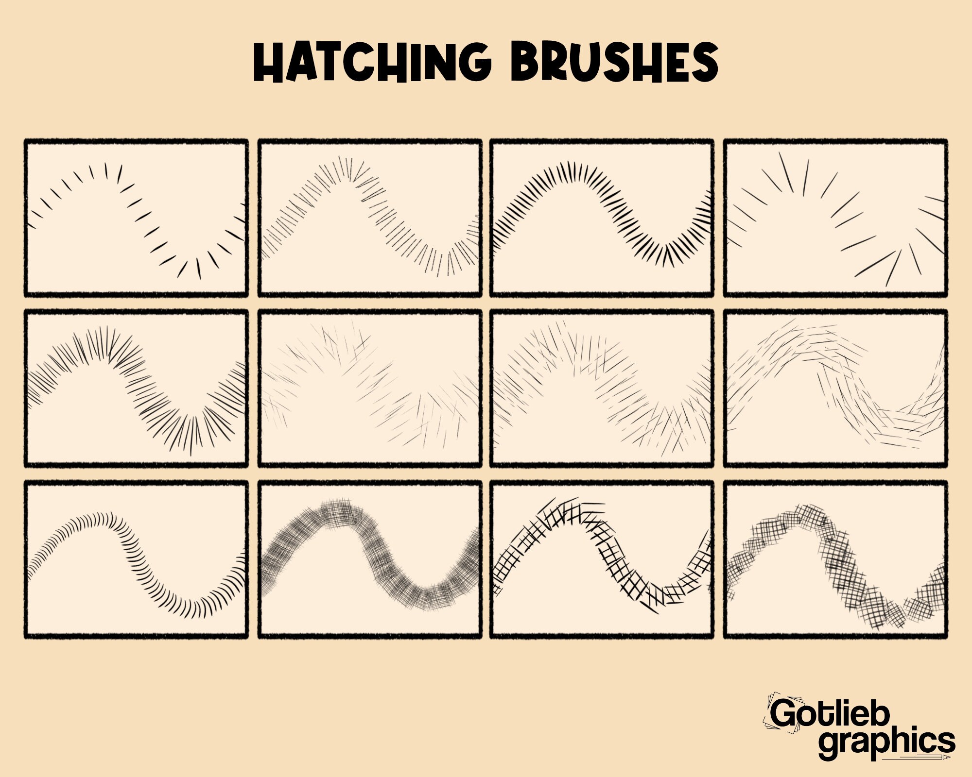 Procreate Crosshatch Brushes: Seamless Pattern & Hatching Brush Set - Etsy