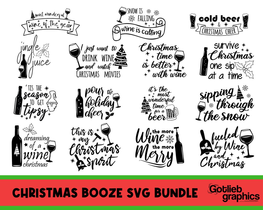 Christmas Booze Quotes SVG Bundle (digital Download) - Etsy