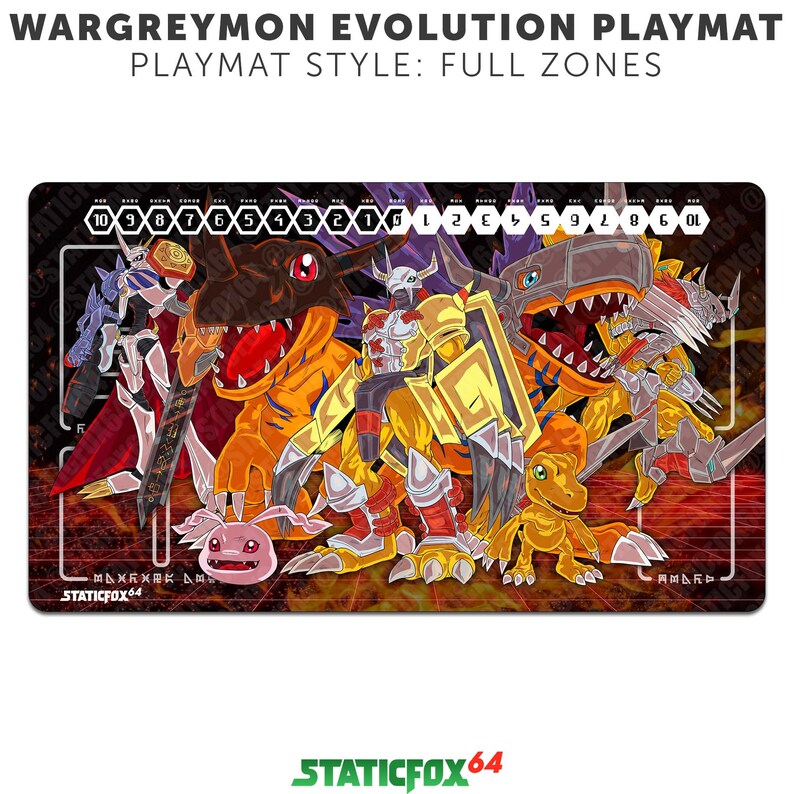 Wargreymon Evolution Digimon Card Game Playmat - Etsy
