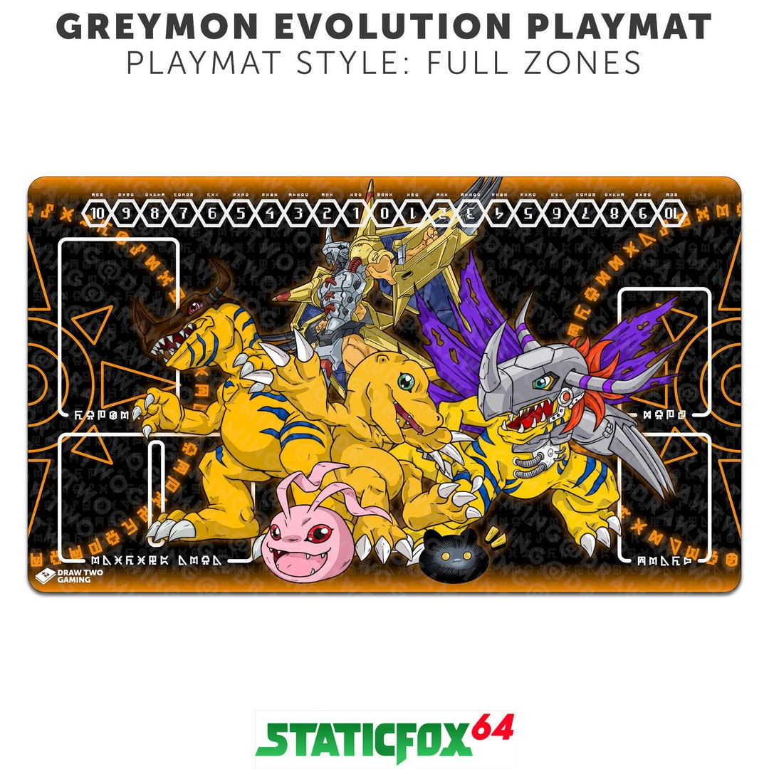 Greymon Evolution Digimon Card Game Playmat - Etsy México