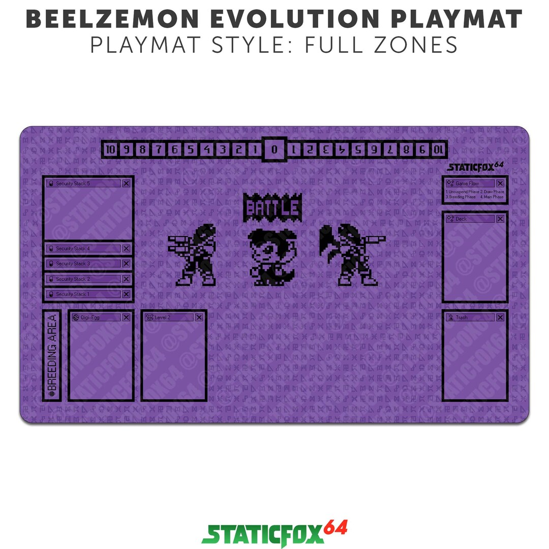 Beelzemon Evolution Digimon TCG Playmat - Etsy Australia
