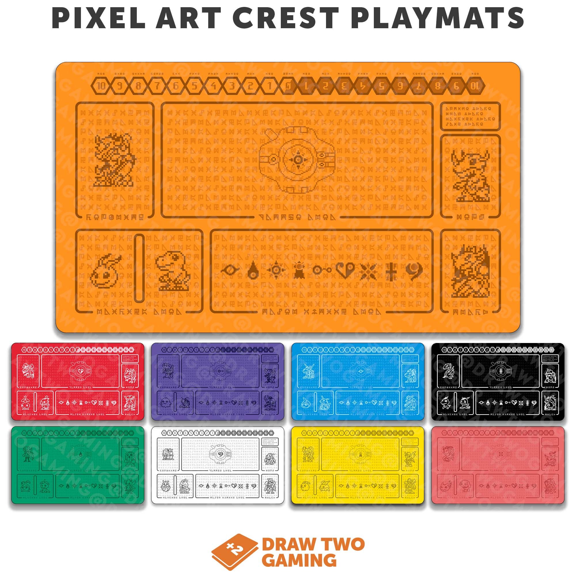 Digimon Card Game Pixel Art Crest Playmats - Etsy UK