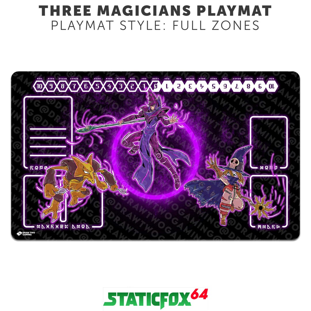 Wizardmon Dark Magician Alakazam Digimon Card Game Playmat - Etsy Hong Kong