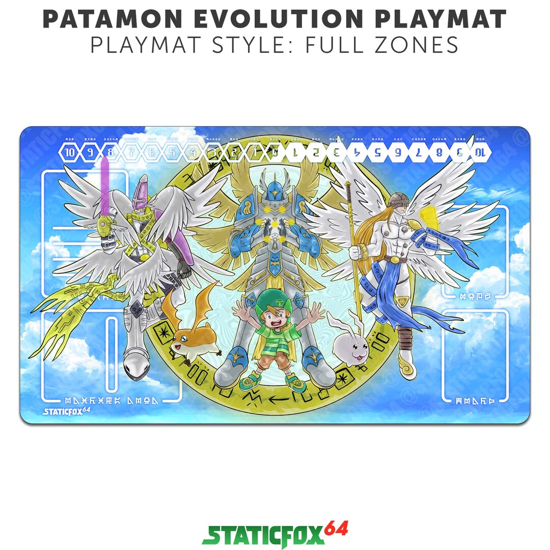 Patamon Evolution Digimon Card Game Playmat Angemon, Mangaangemon ...