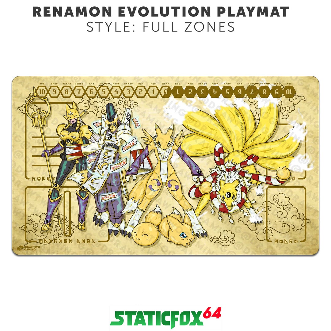 Renamon Evolution Tamers Digimon Card Game Playmat - Etsy UK
