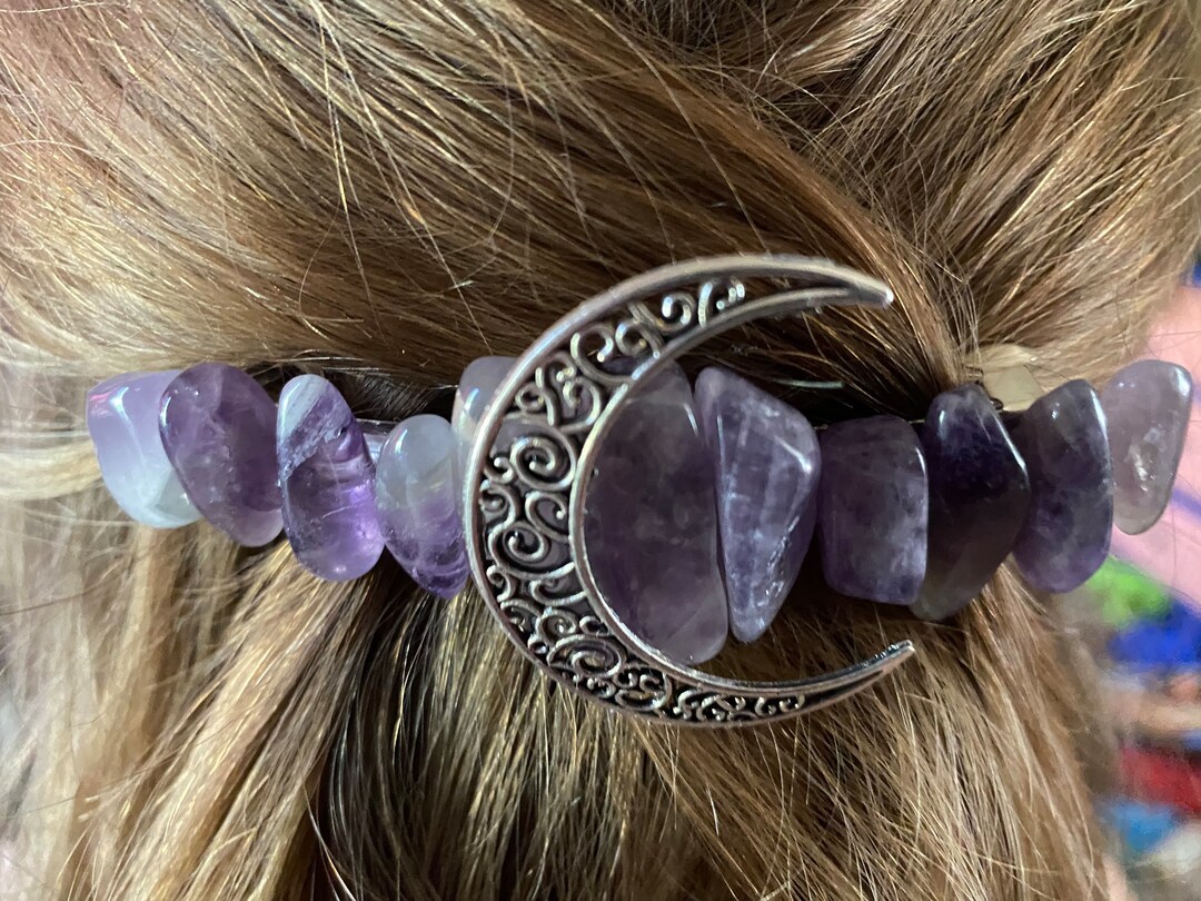 Crystal Hair Barrette Natural Crystal Points Hair Clip With or Without ...