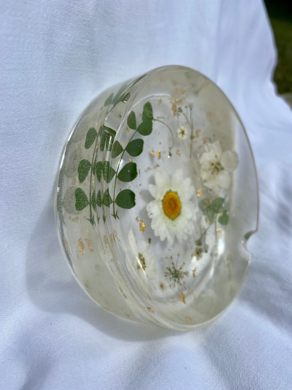 White Daisy Resin Tray - Etsy