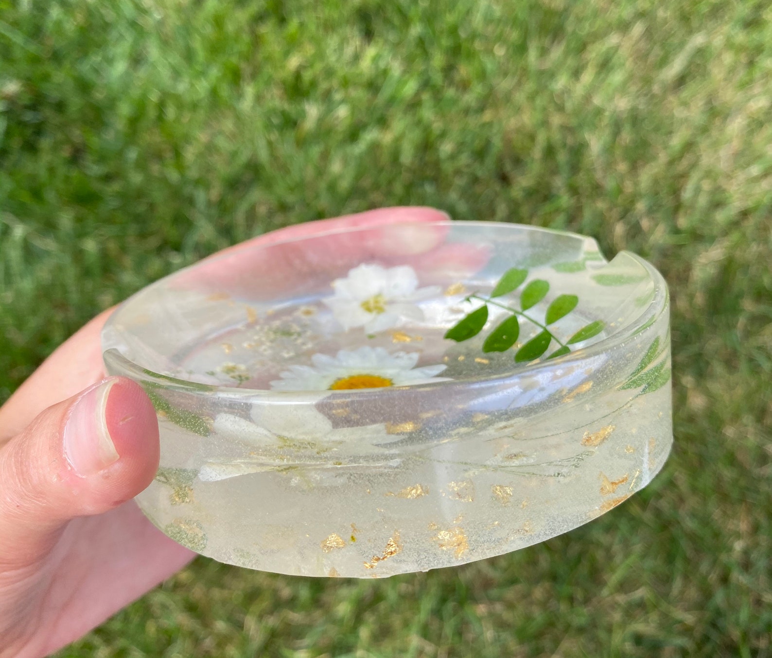 White Daisy Resin Tray - Etsy