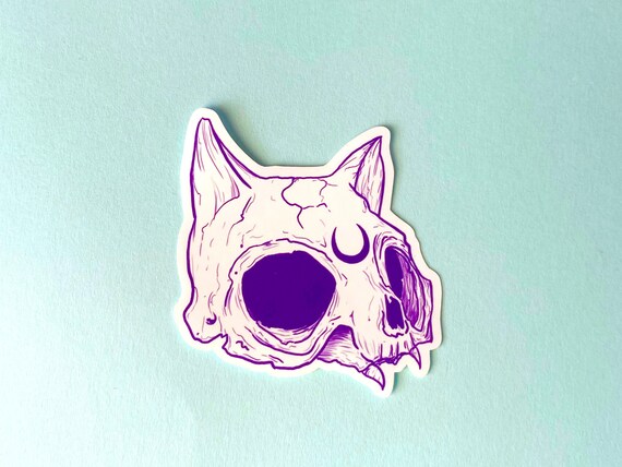 Skull Cat Vinyl Sticker / Waterproof Sticker / Dye Cut Cat | Etsy