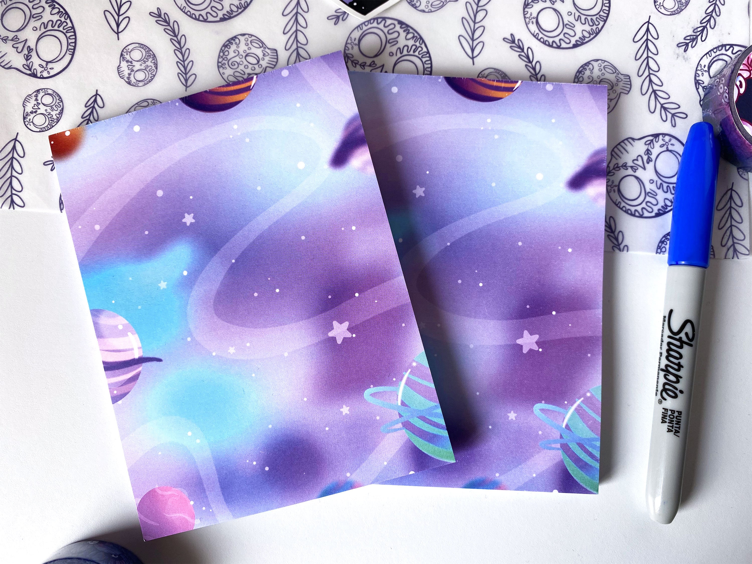 Galaxy note pad / planets notepad | Etsy