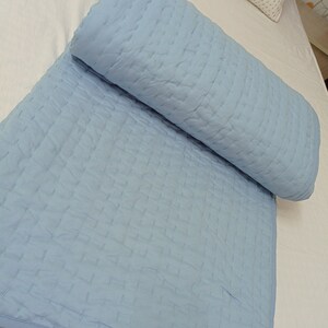 Powder Blue Quilt, Both Side, Plain Quilt, Kantha Quilt, Cotton Quilt ...